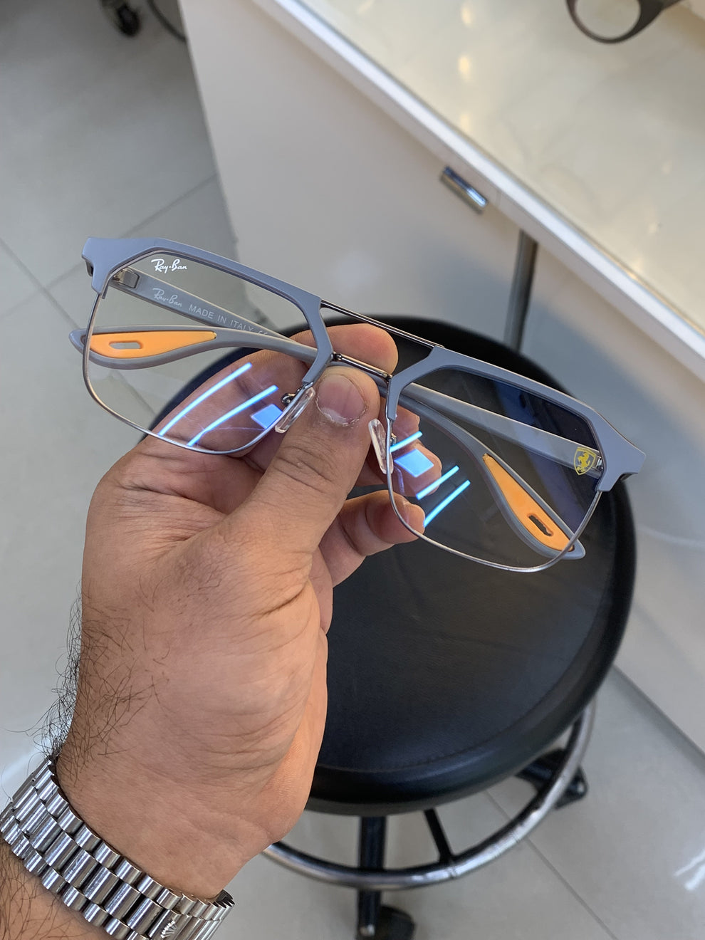 Ray Ban Fancy Grey Clear Eyewear For Daily Causal Evergreen UV Protect ...